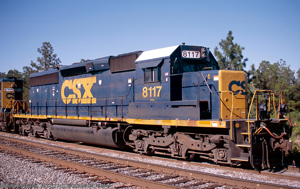 CSX SD40-2's #8117 and #8113 await the call to return the local to Oglethorpe, Georgia